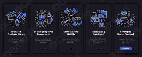 Benefits Of Transparency Night Mode Onboarding Mobile App Screen Profit Stock Vector 4714304