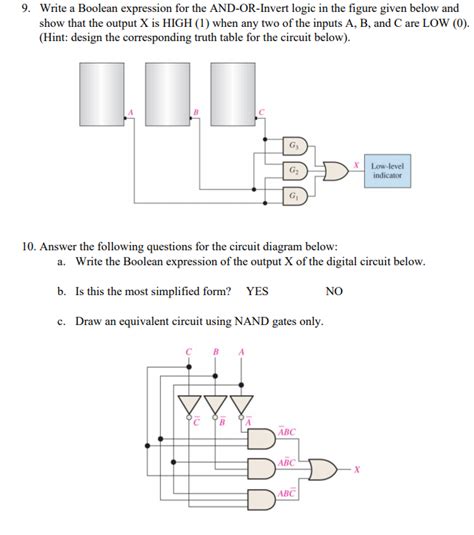 Solved 9 Write A Boolean Expression For The AND OR Invert Chegg Com