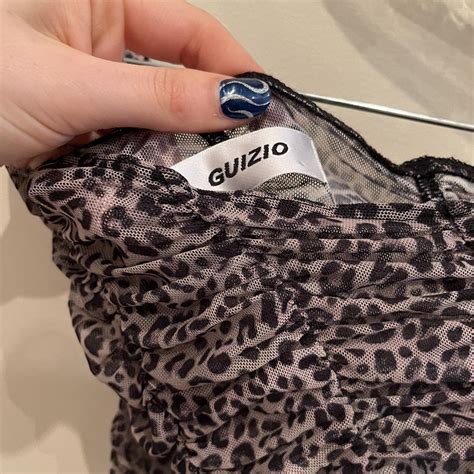 Danielle Guizio Sheer One Shoulder Leopard Print Depop