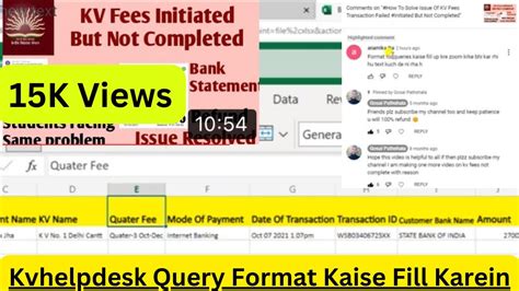 KV Fees Initiated Not But Completed How To Raise Query To KV Helpdesk Format Fill Kaise