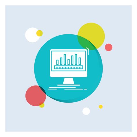 Analytics Processing Dashboard Data Stats White Glyph Icon Colorful Circle Background