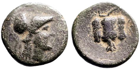 Pamphylia Side AE16 5 Athena Pomegranate Greek Coins