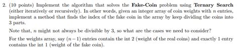 solved 2 10 points implement the algorithm that solves