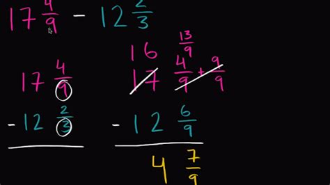 Subtracting Mixed Numbers With Regrouping Unlike Denominators Worksheets Library