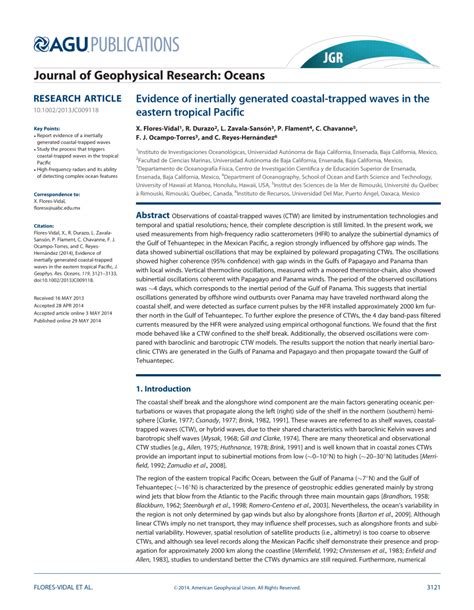 Pdf Evidence Of Inertially Generated Coastal Trapped Waves In The Eastern Tropical Pacific