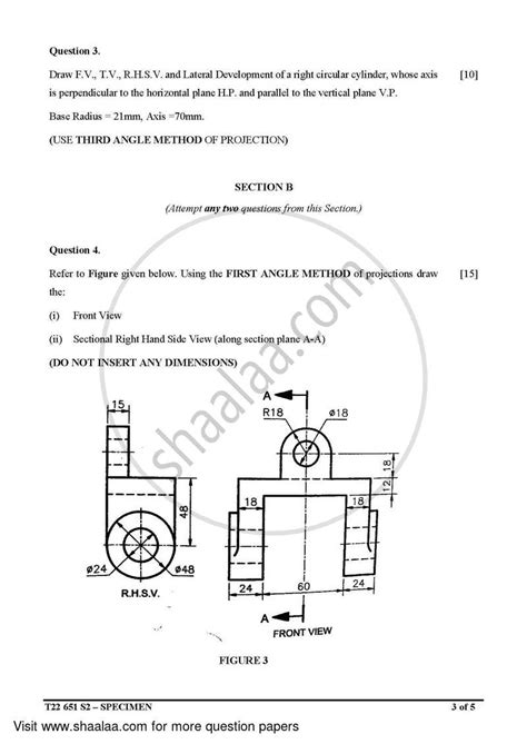 Technical Drawing Applications 2021 2022 English Medium ICSE Class 10 Set 1 Question Paper