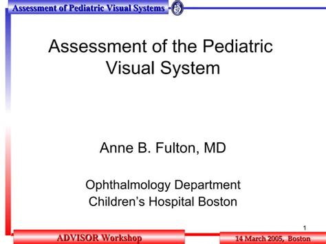 assessment of the pediatric visual system ppt eye and vision