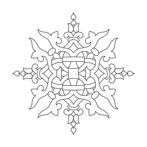 Snowflake Shape Vector Symmetric Illustration Stock Vector