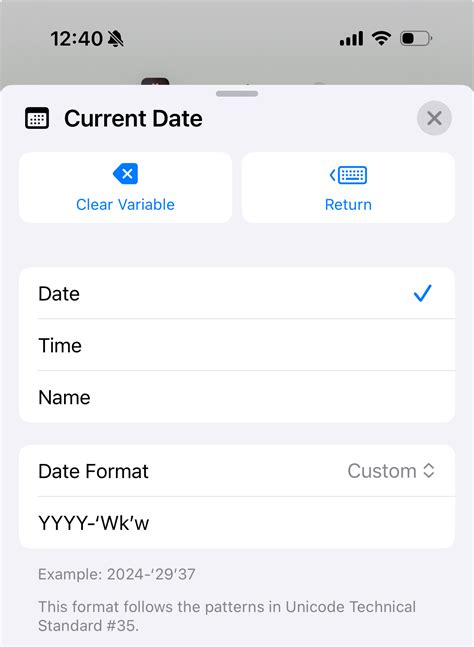 Using Literal Strings In Custom Date Format In Ios Shortcuts App Ask