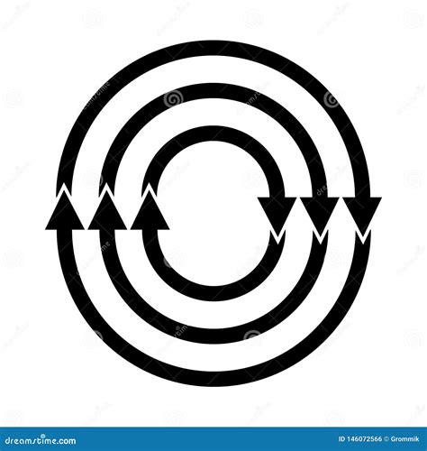 Six Parallel Semi Circular Arrows Simple Design Stock Vector Illustration Of Visual Radius