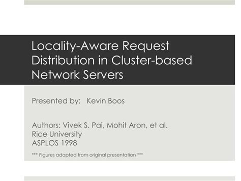 Ppt Locality Aware Request Distribution In Cluster Based Network