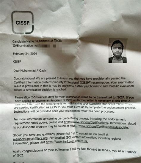 Muhammad Arsalan Qadir Cissp On Linkedin Thrilled To Share That I Have Provisionally Passed