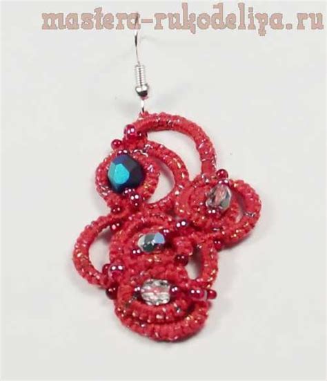 Схема фриволите анкарс Серьги Цветок папоротника