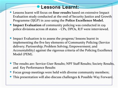 Lessons Learnt Implementing Co P Ppt