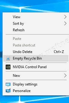 How To Add Empty Recycle Bin To Context Menu In Windows 10