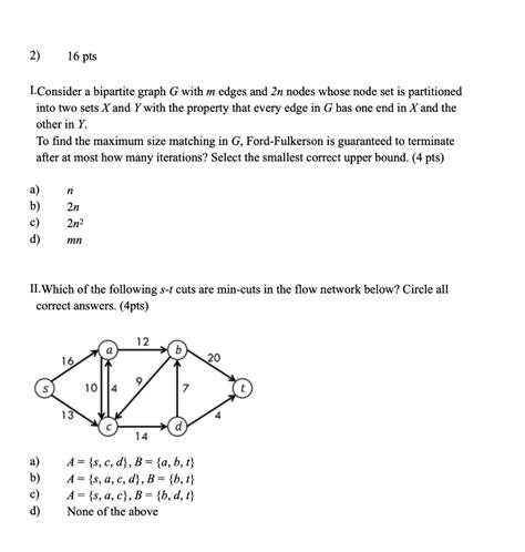 Solved Iconsider A Bipartite Graph G With M Edges And 2n