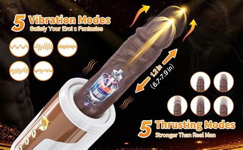 Remote Control Automatic Sex Machine With Thrusting Vibration Modes Heating Silicone Dildo