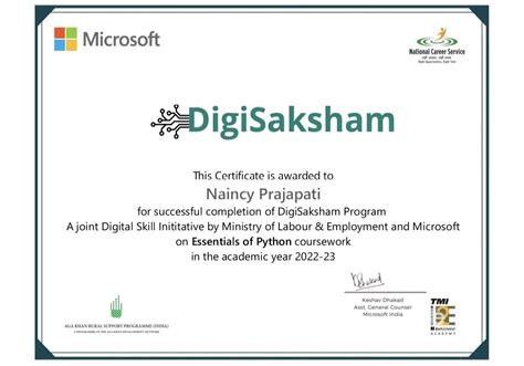 naincy prajapati on linkedin pythoncertification codingskills