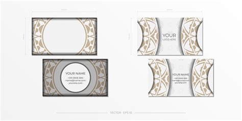 장식이있는 흰색 의 명함의 인쇄 디자인을위한 템플릿 텍스트 및 추상 적 패턴에 대한 장소와 벡터 명함 준비 0명에 대한 스톡 벡터 아트 및 기타 이미지 Istock