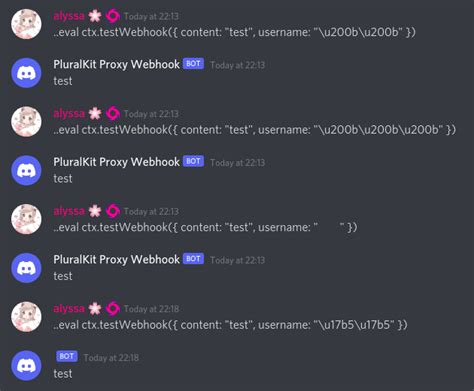Setting Username To Spaces Or Zero Width Spaces In Webhook Execute Is