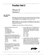 Ap Physics Practice Multiple Choice Test Pdf Practice Test Physics B Section I Time