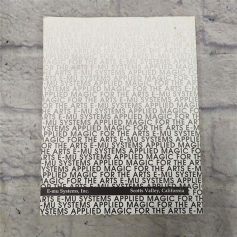 Emu E Mu Proteus Operation Manual Evolution Music