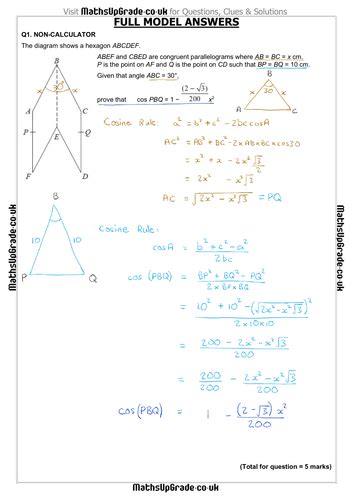 Sine Cosine Rules Edexcel 1ma1 Questions Teaching Resources