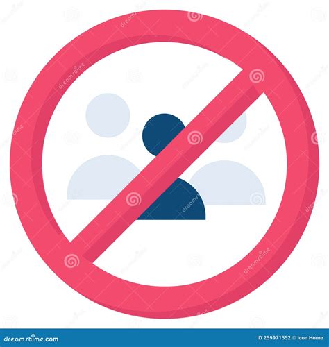 Crowd Not Allowed Flat Icon Stock Vector Illustration Of Flat