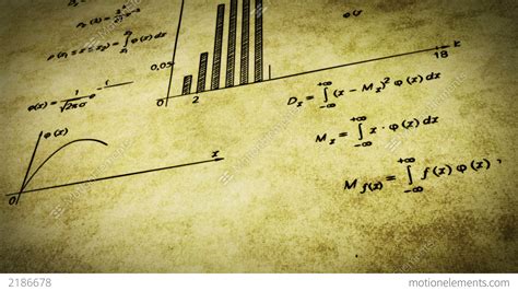 Math Physics Formulas On Old Paper Tilting Loop Stock Animation