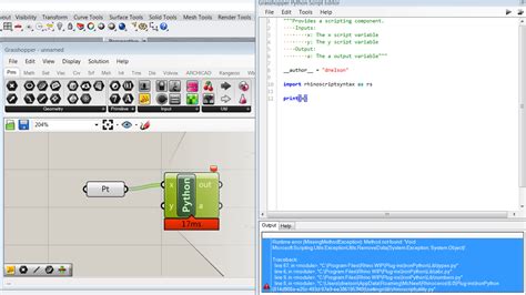 Grasshopper Python Error Message Serengeti Rhino WIP McNeel Forum