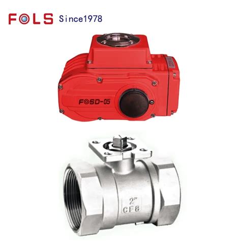 Electric Atuator Valve Dn 38 2 Stainless Steel Acdc Ball Internal Thread Valve With Water Air