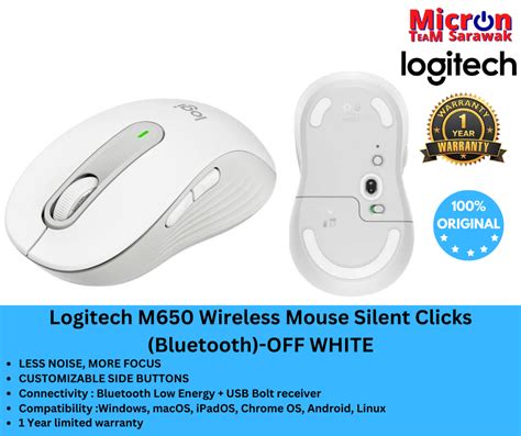 Logitech M Wireless Mouse Silent Clicks Bluetooth