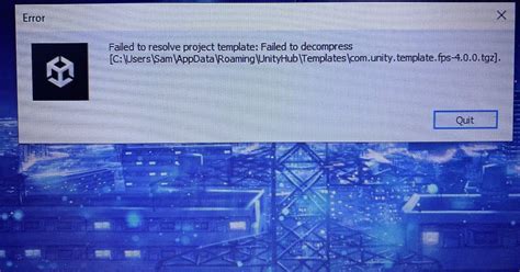 failed to decompress error r unity