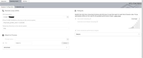 facing issue when we attach to a process for hotspot analysis intel