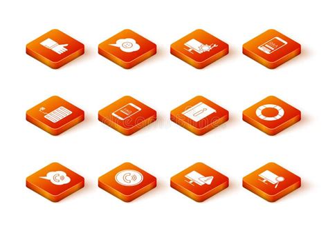 Set Speech Bubble With Phone Call Phone Server Mobile Faq Information Monitor Exclamation