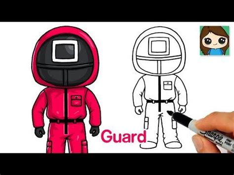 How To Draw Squid Game Red Guard Uniform YouTube