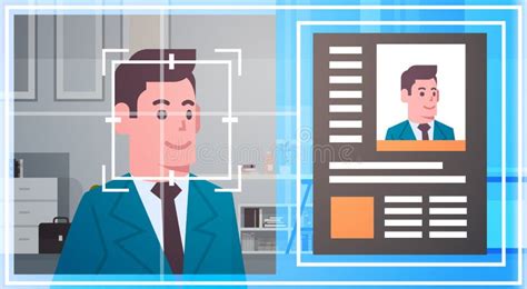 Face Recognition Technology Scanning Business Man Modern Security