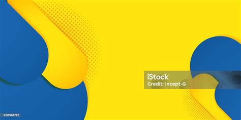 파란색과 노란색 배경에 하프톤 요소가 있습니다 추상적인 배경 벡터 일러스트 레이 션 디자인 0명에 대한 스톡 벡터 아트 및 기타 이미지 Istock