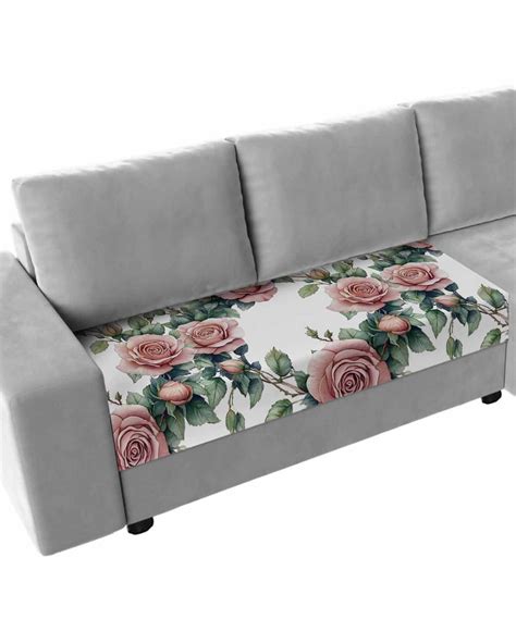 Pink Rose Floral Sofa Couch Cushion Covers Washable Removable
