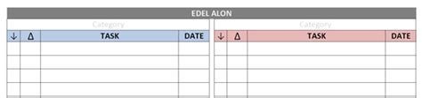 Excel Task List Edel Alon
