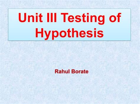 Statistics Hypothesis Testing Pptx