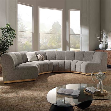 Granvia Taupe Boucle Modular Sofa 4 Seater Half Circle Sofa Daals