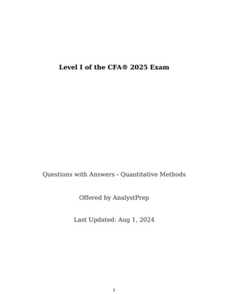 Cfa Level 1 Cfa Materials