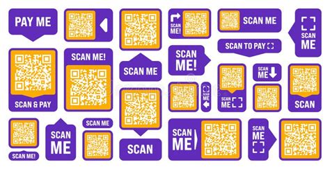 Scan Me Qr Code Sticker Online Payment Stock Vector Illustration Of