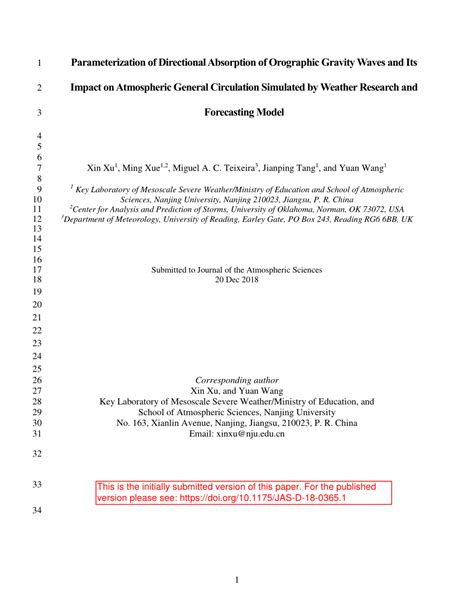 Pdf Parameterization Of Directional Absorption Of Orographic Gravity Waves And Its Impact On