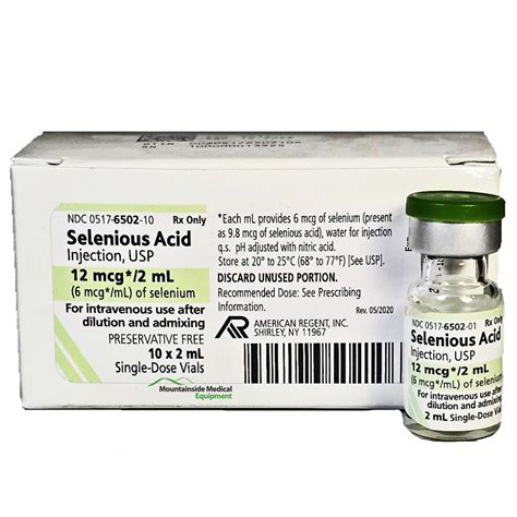 Selenious Acid Injection 12 Mcg 2 Ml Single Dose Vials 2 Ml X 10tray