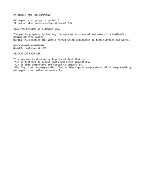 Nitrogen And Its Compound Pdf