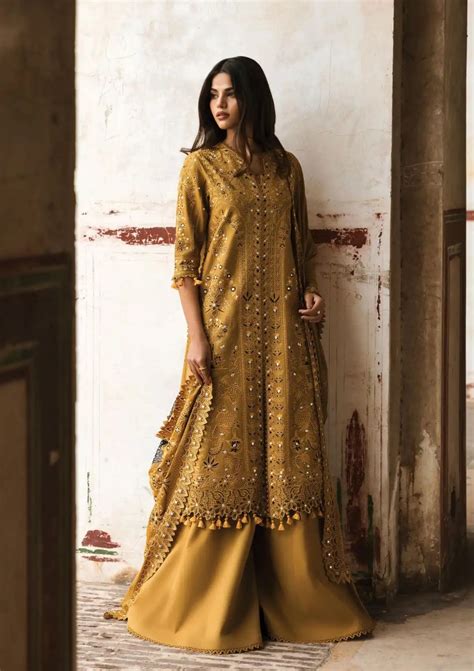 Afrozeh Mulaqaat Festive Lawn25 Al 25 V12 07 Wafa Mohsin Saeed Fabrics