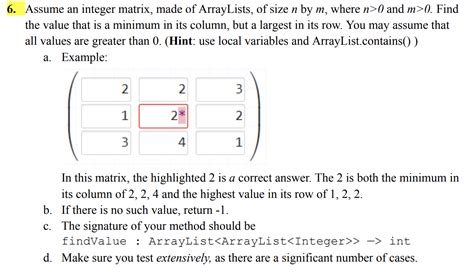 Solved 6 Assume An Integer Matrix Made Of Arra Solutioninn