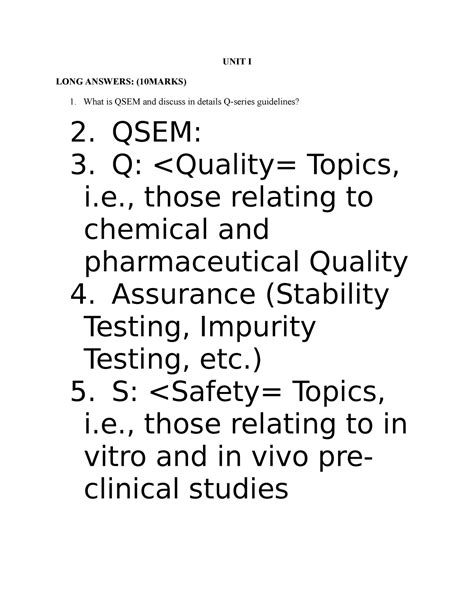 Qa Qb Unit I Long Answers 10marks What Is Qsem And Discuss In